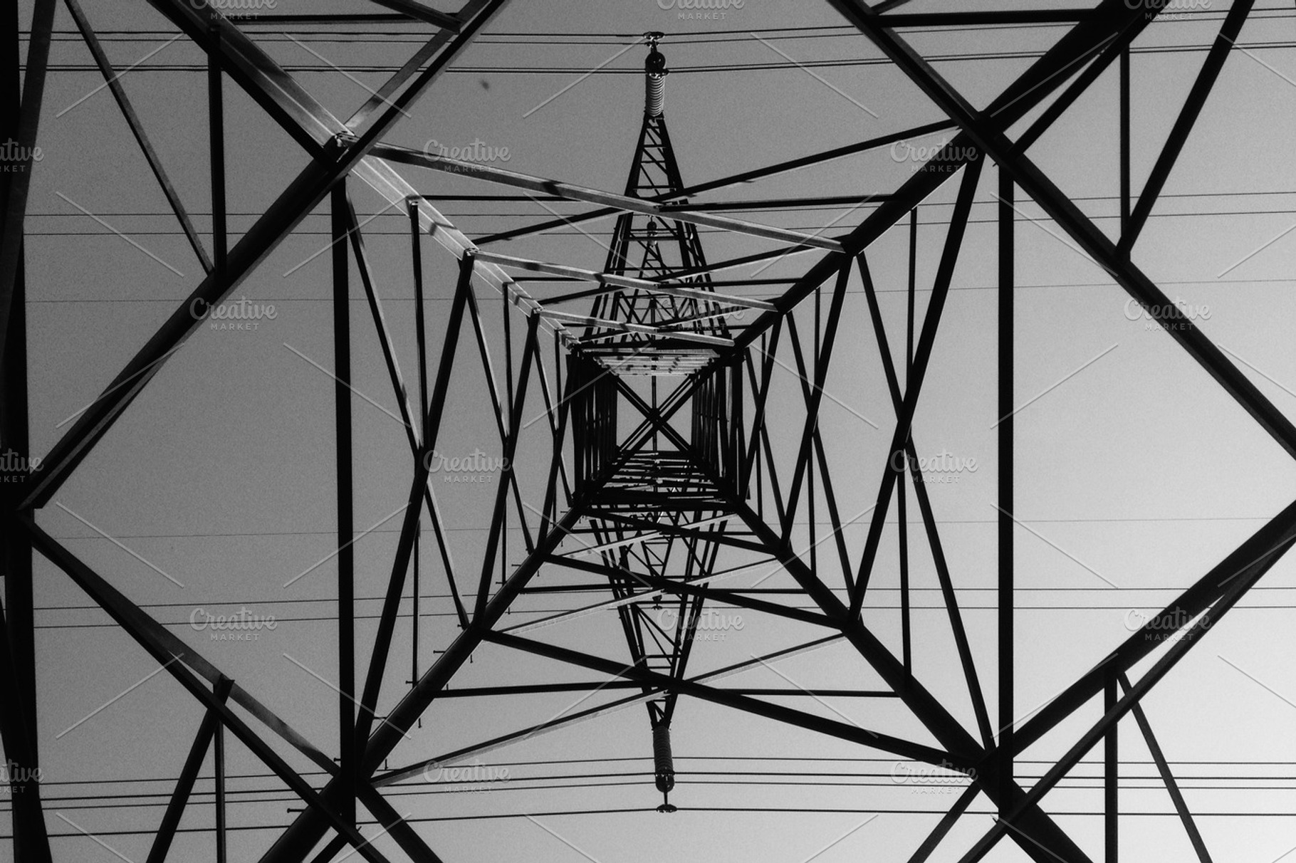Powerline tower, an Industrial Photo by Matt Erickson | Creative Market