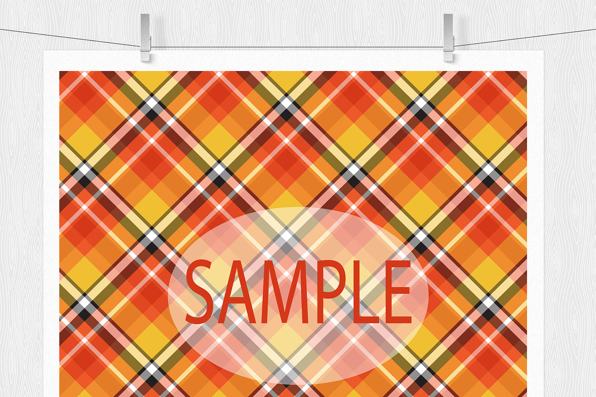 Fall Autumn Plaid Digital Paper, a Pattern Graphic by Leska's Digitals