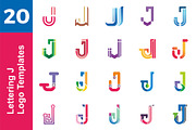 20 Logo Lettering J Template Bundle, a Branding & Logo Template by ...