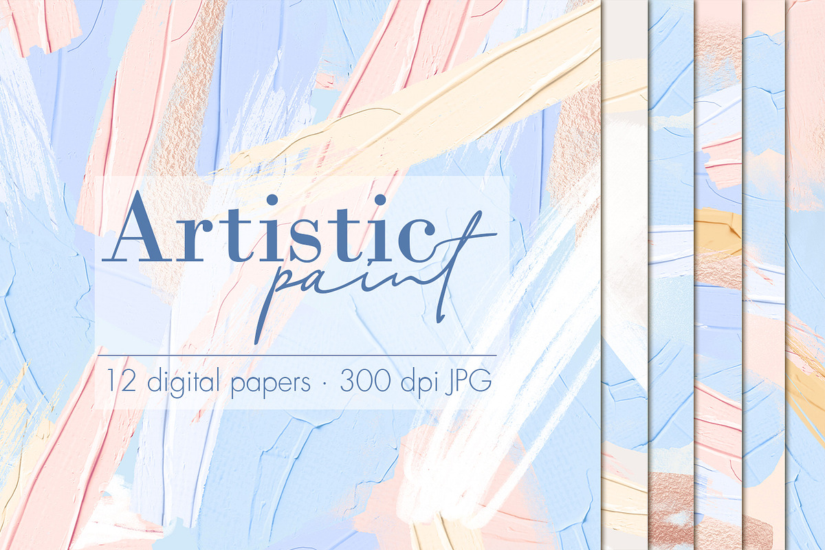 12 Pastel paint digital papers, a Pattern Graphic by PixelJungle
