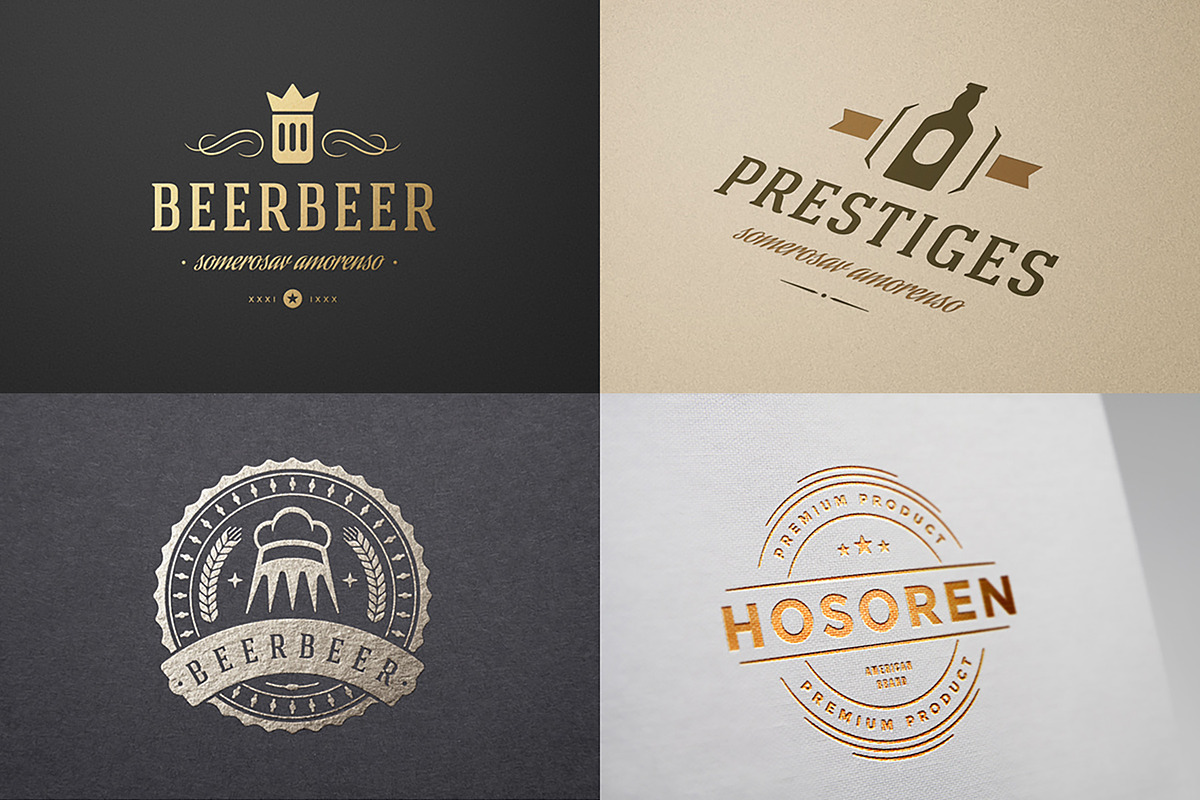 45 Beer Logotypes and Badges, a Branding & Logo Template by Vasya Kobelev