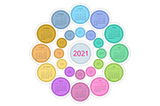 Colorful round calendar 2021, a Texture Graphic by Golden Sikorka