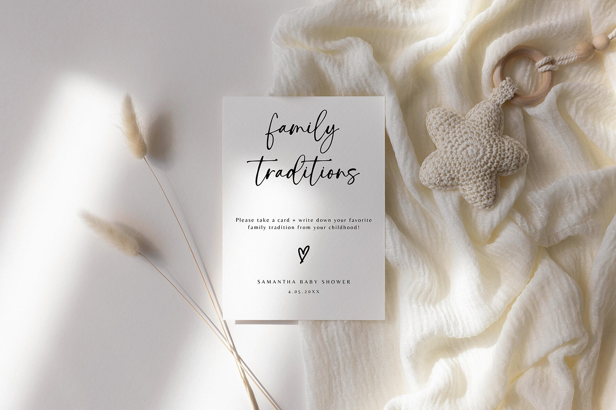 Family Tradition Sign and Card, a Card Template by LucaTheme