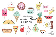 Cute Food Clip Art - Kawaii Graphics, a Food Illustration by ...