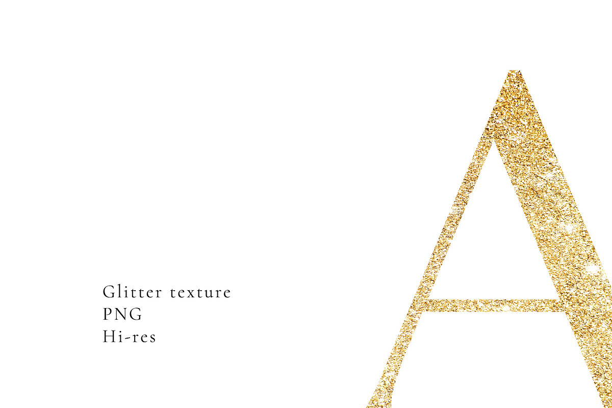 Gold Glitter Alphabet Letters