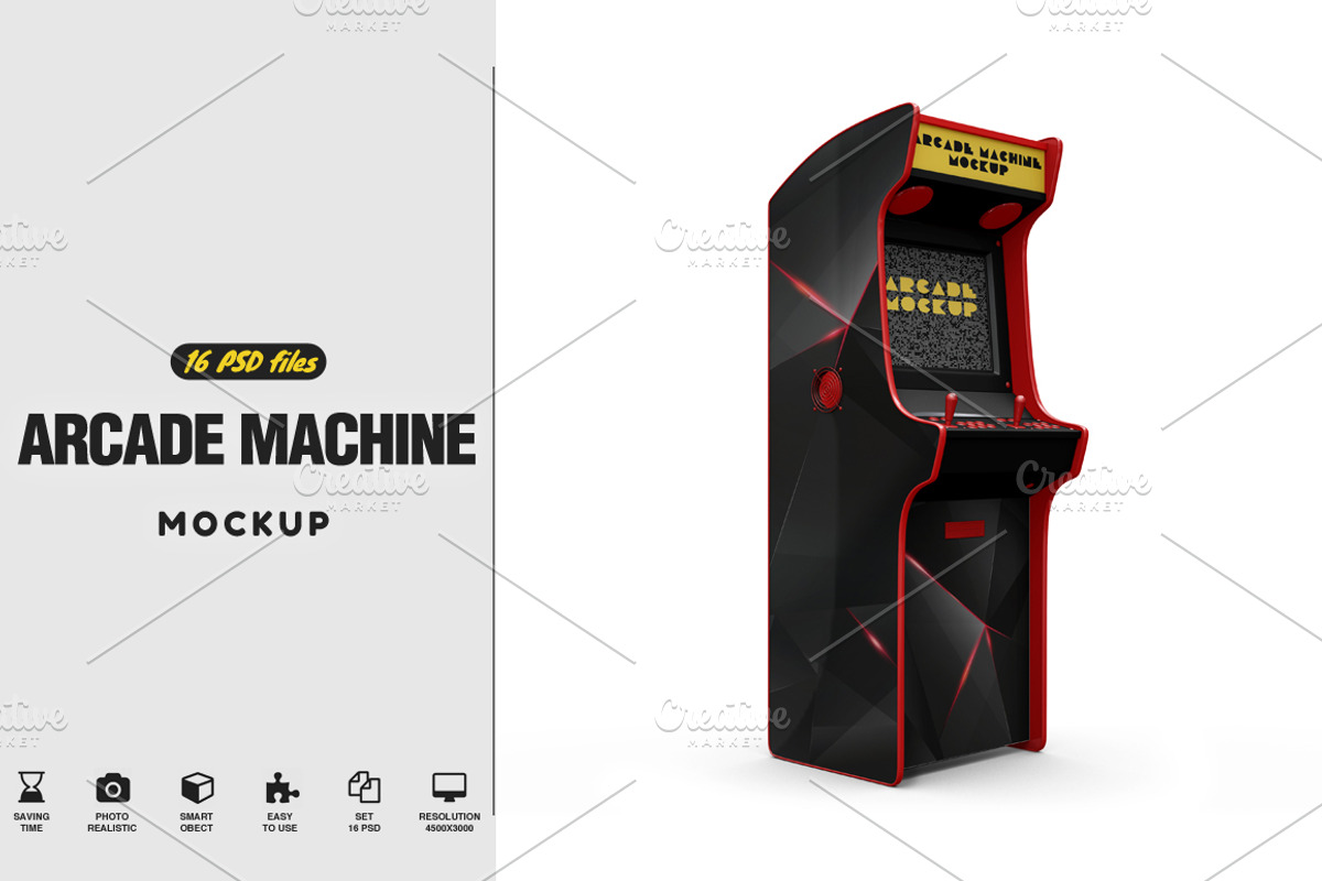 Arcade Machine Mockup, a Product Mockup by PixelMockup