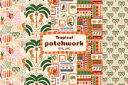 Bright tropical patchwork background