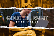 Gold Oil Paint Torn Paper Effect