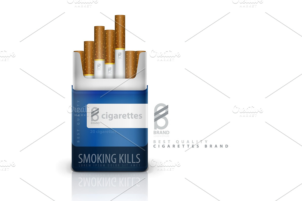Vector premium cigarettes pack ad template, an Object Graphic by ...