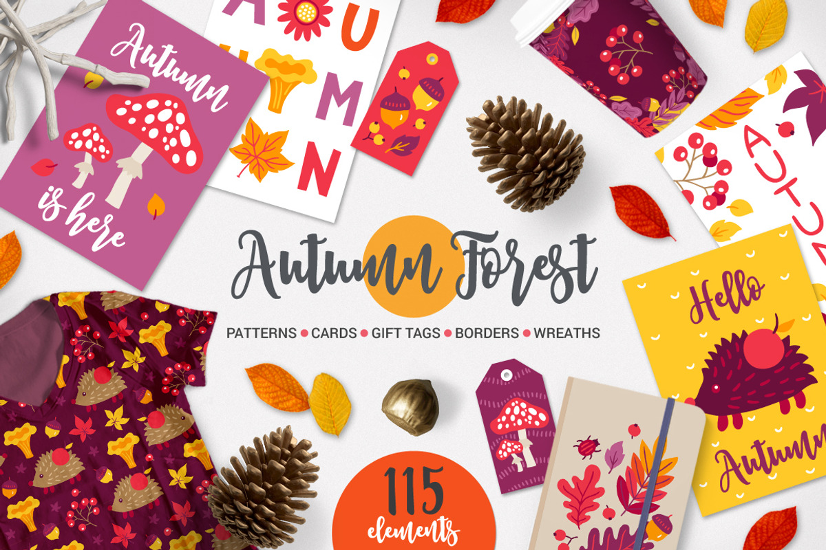 Autumn Forest Kit, an Object Illustration by miumiu