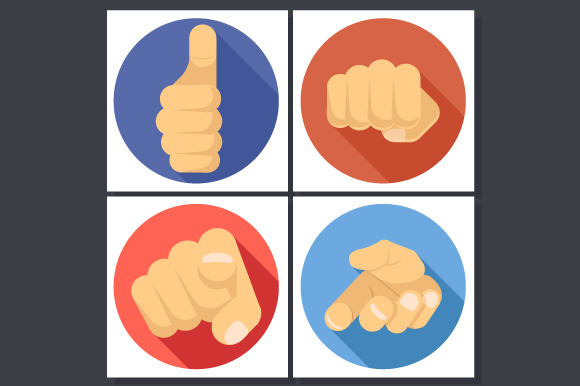 Hand Flat Design Icons, a Templates & Theme by Meiluns shop