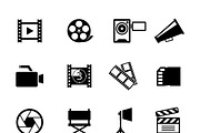 Simple Black and White Video Icons, an Icon by Microvector