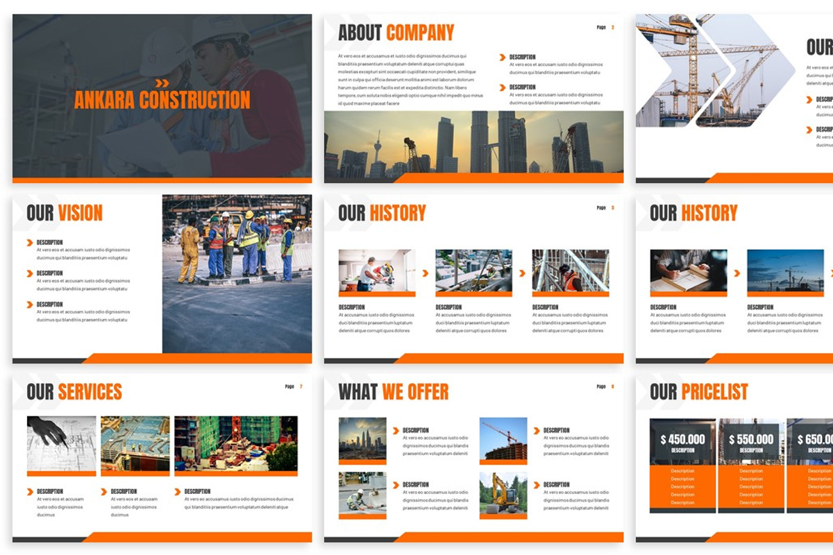 Ankara - Construction Powerpoint, a Presentation Template by SlideFactory