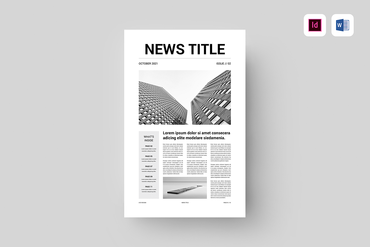Newspaper | MS Word & Indesign, a Magazine Template by Leaflove