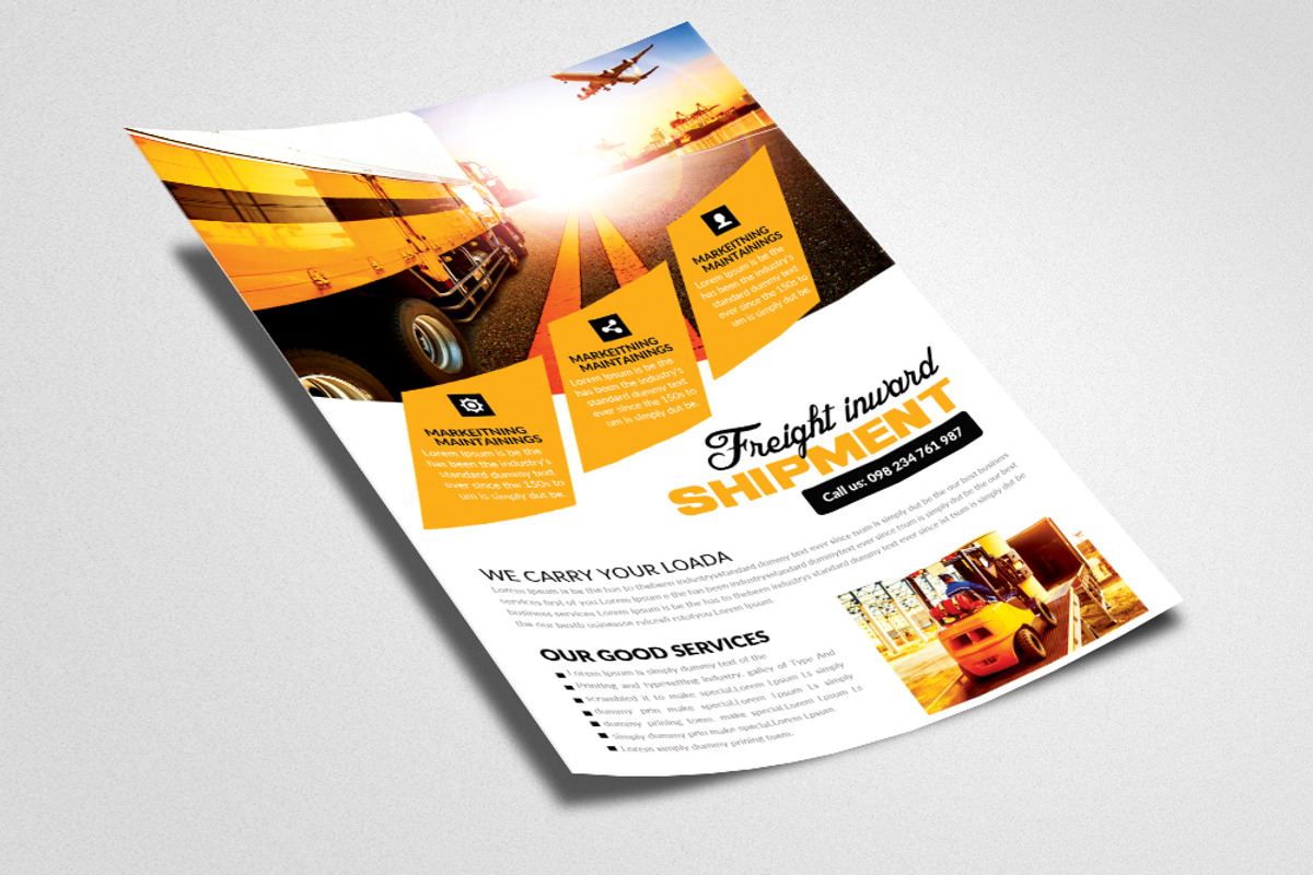 Freight / Shipment Services Flyer, a Flyer Template by Business Flyers