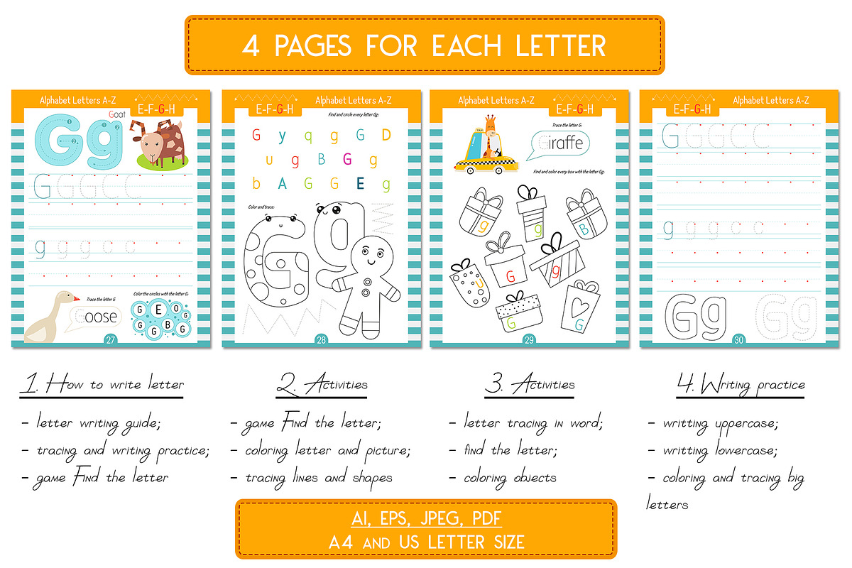 Letter Tracing Activity book ABC, an Education Illustration by Nursery Art