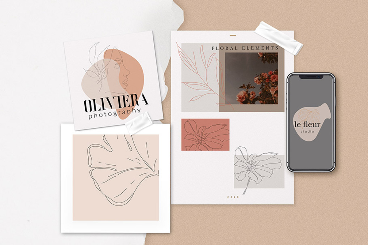 ONE LINE LOGO DESIGN KIT, a Branding & Logo Template by IsikChic