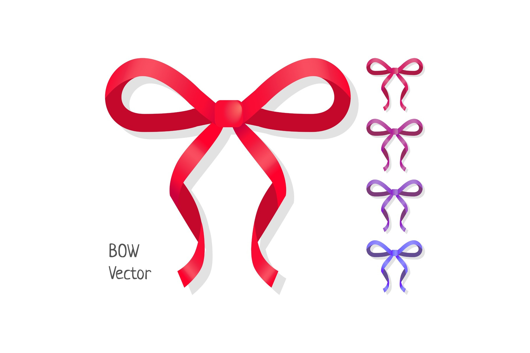 Vector bow set isolated. Colors of, an Object Graphic by robuart