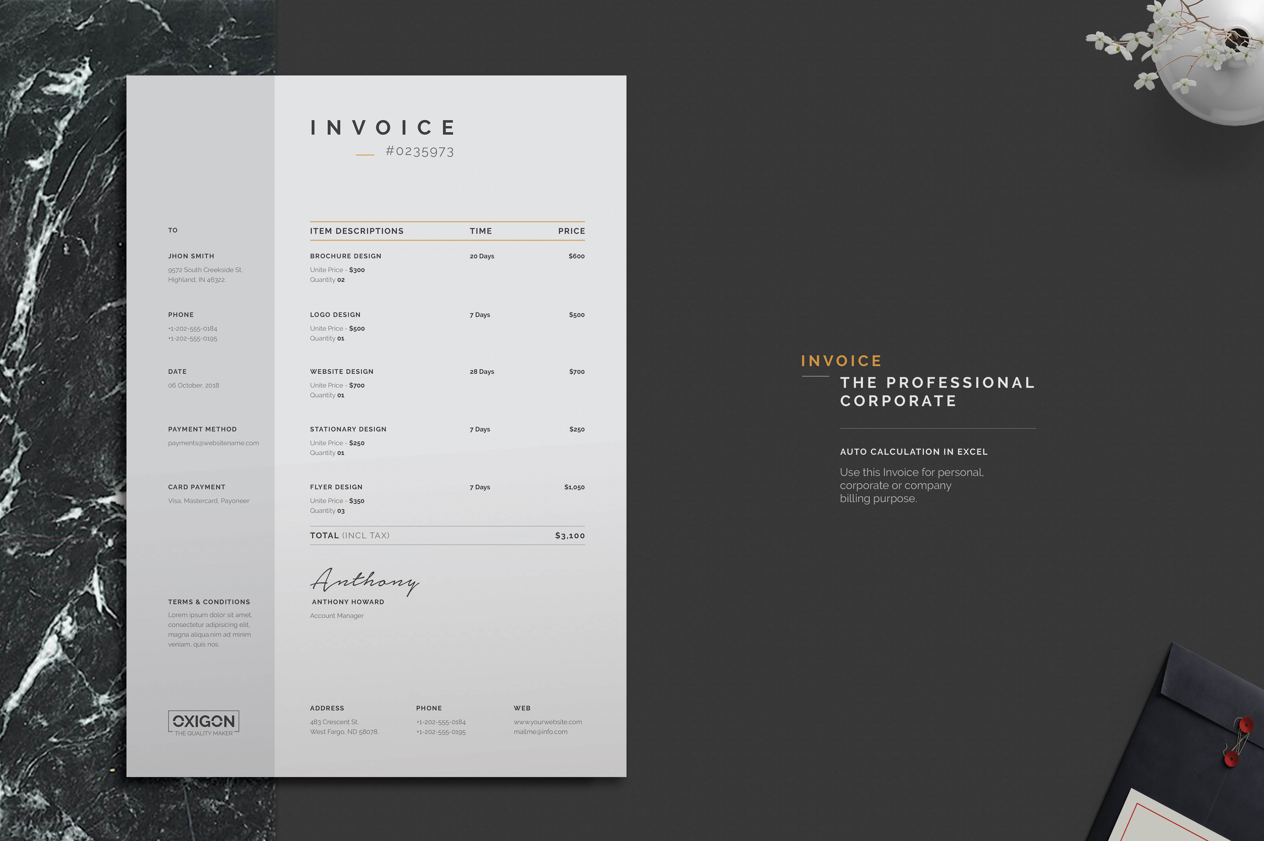 Invoice, a Stationery Template by ThemeDevisers
