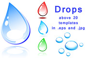 Drops - set of color templates, an Illustration by Vjom