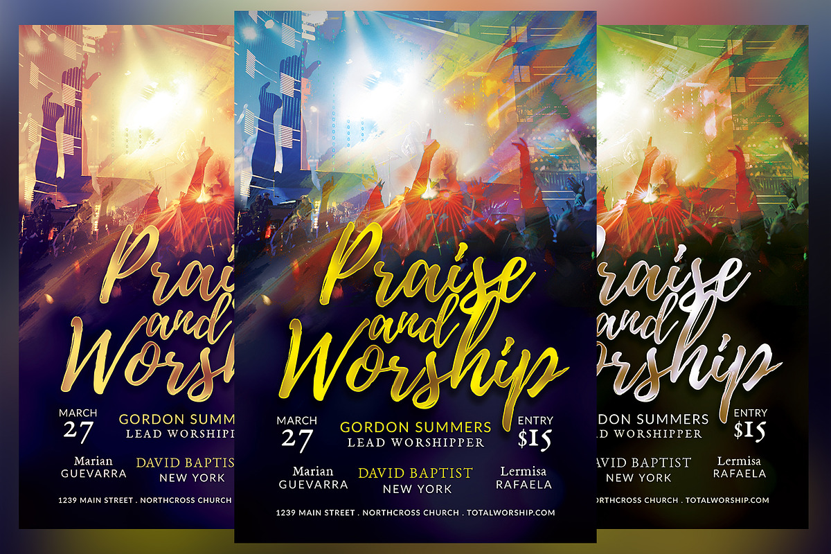 Praise and Worship Flyer, a Flyer Template by KiraYamato Design Studio