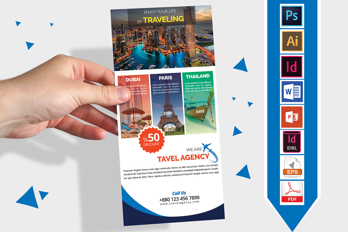 Rack Card | Travel Agency DL Flyer-2, a Flyer Template by Imagine ...