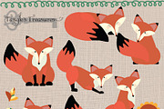 Foxes digital clipart | Graphics ~ Creative Market