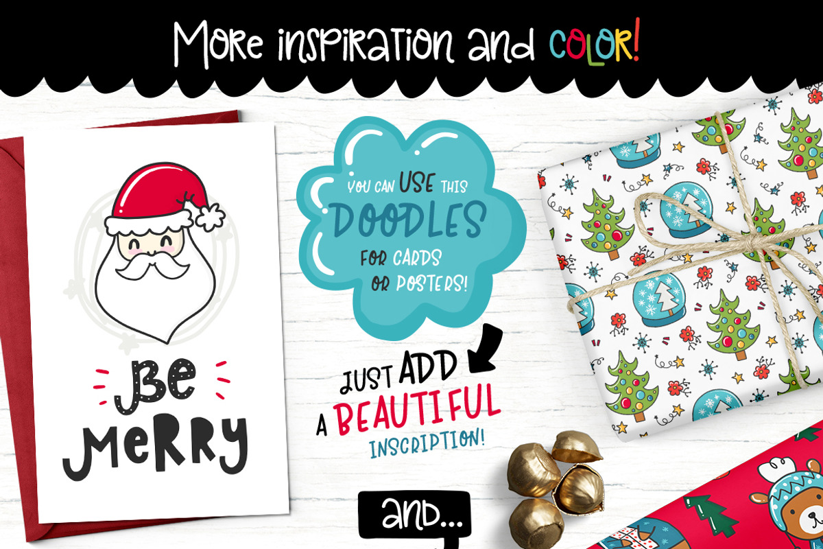 610+ Christmas Doodles - Clipart Set, a Decorative Illustration by ...