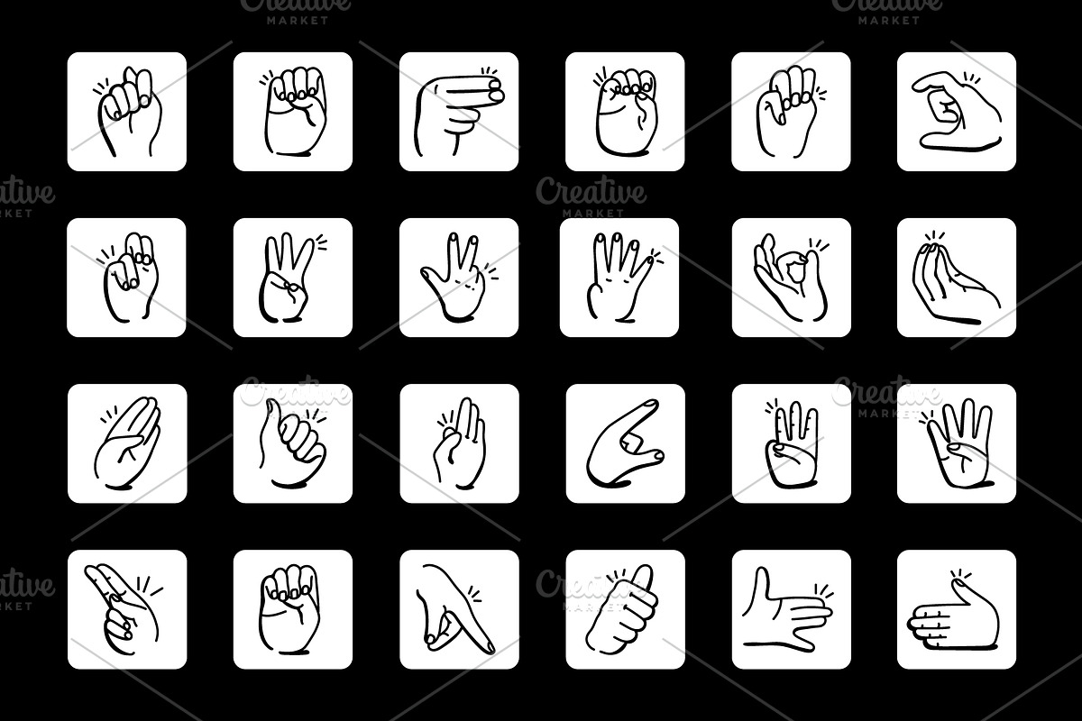 Collection of Sign Language Icons