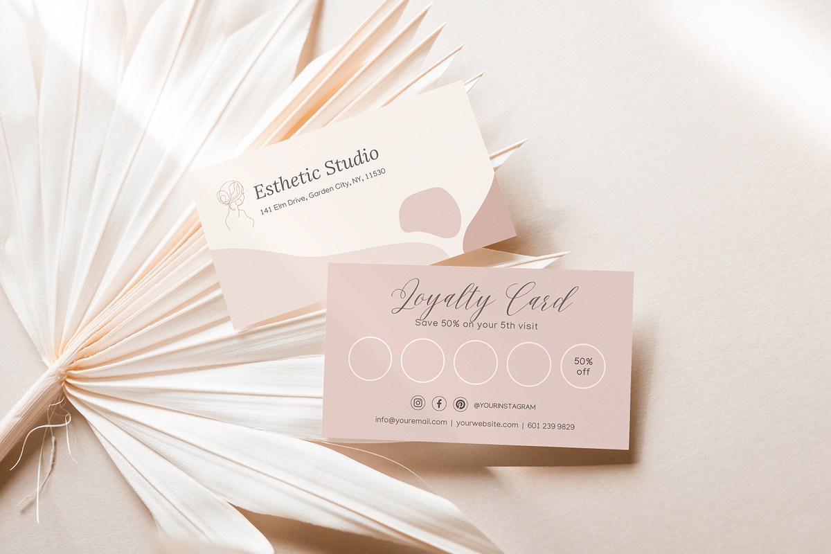 Esthetician Loyalty Card Template, a Business Card Template by ...