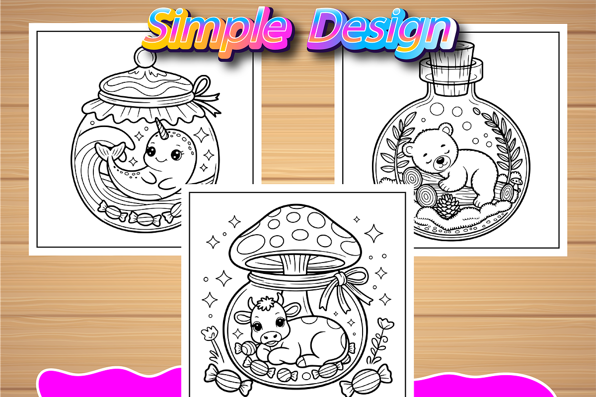 Animal in Jar Bold & Easy Color Book, an Animal Illustration by Design Home