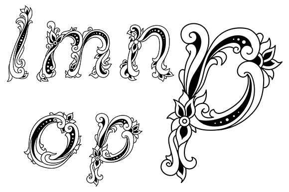 Decorative alphabet letters with flo, a Graphic by Vector Tradition