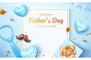 3d Happy father's day card template, a Decorative Illustration by ...