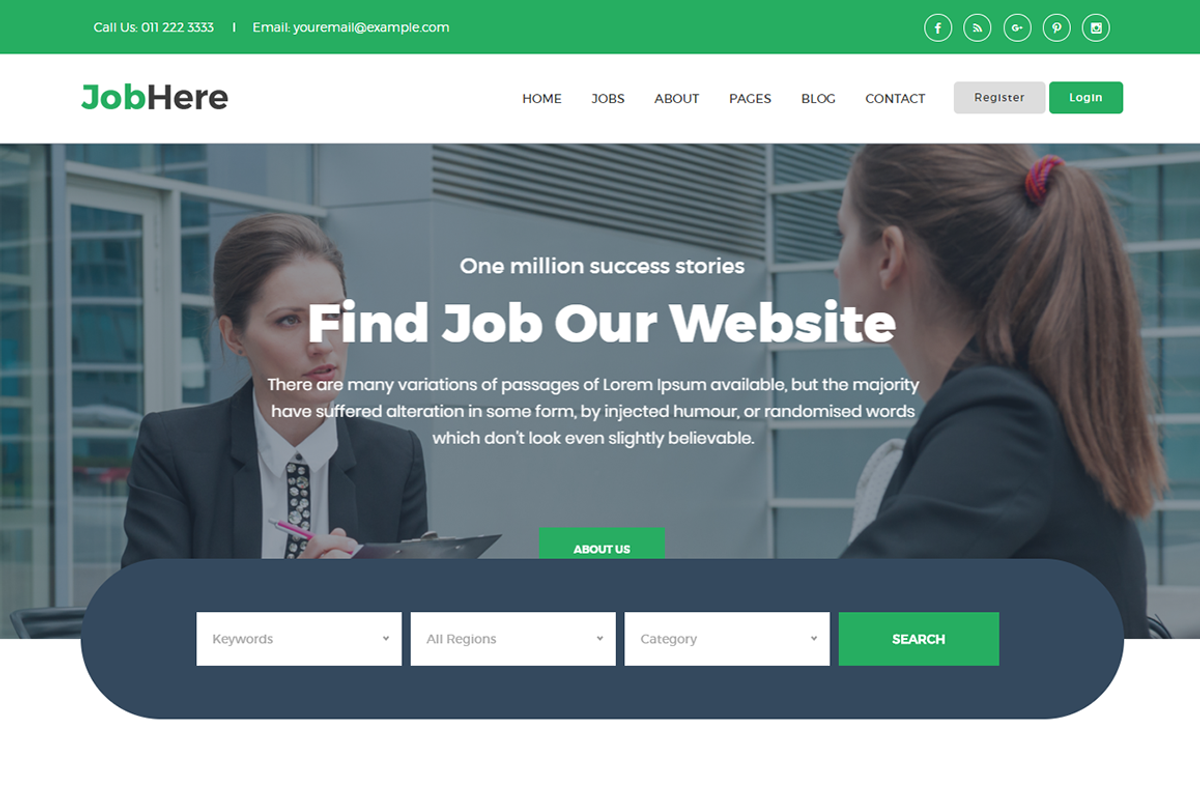 Job Board Responsive HTML Template, a Bootstrap Template by HasThemes ...