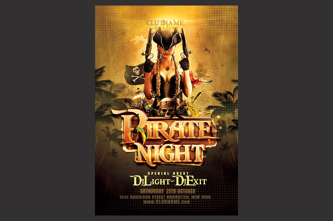 Pirate Flyer, a Flyer Template by DSGraphicDesign | Creative Market