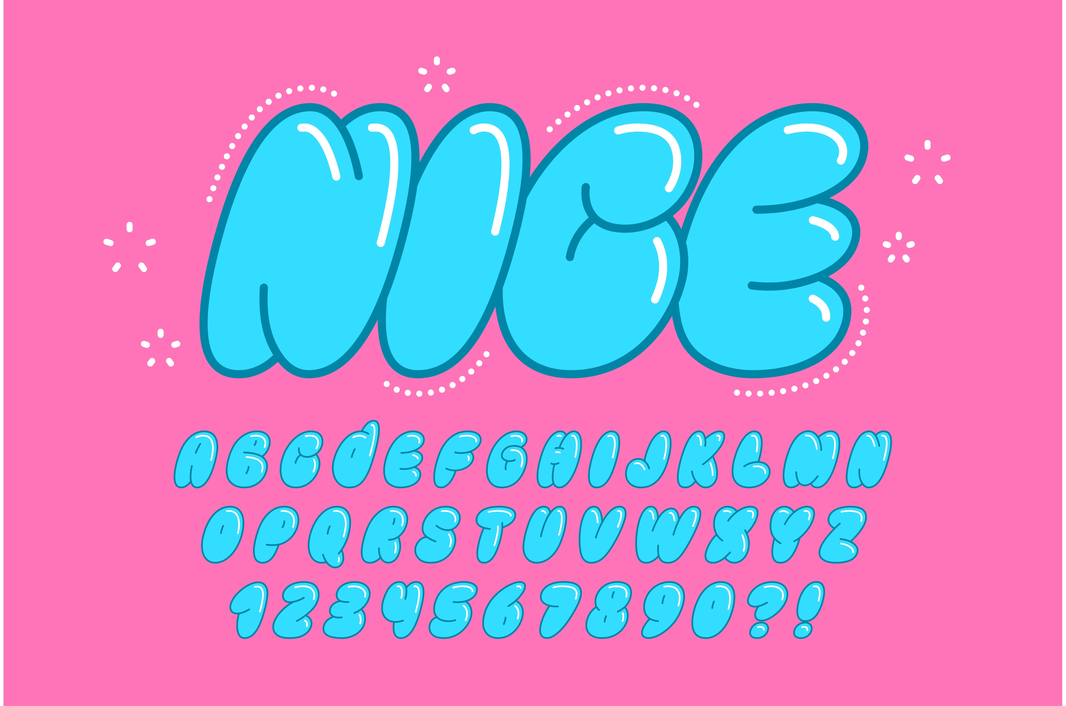 Trendy Bubble comical alphabet, an Illustration by Revelstockart