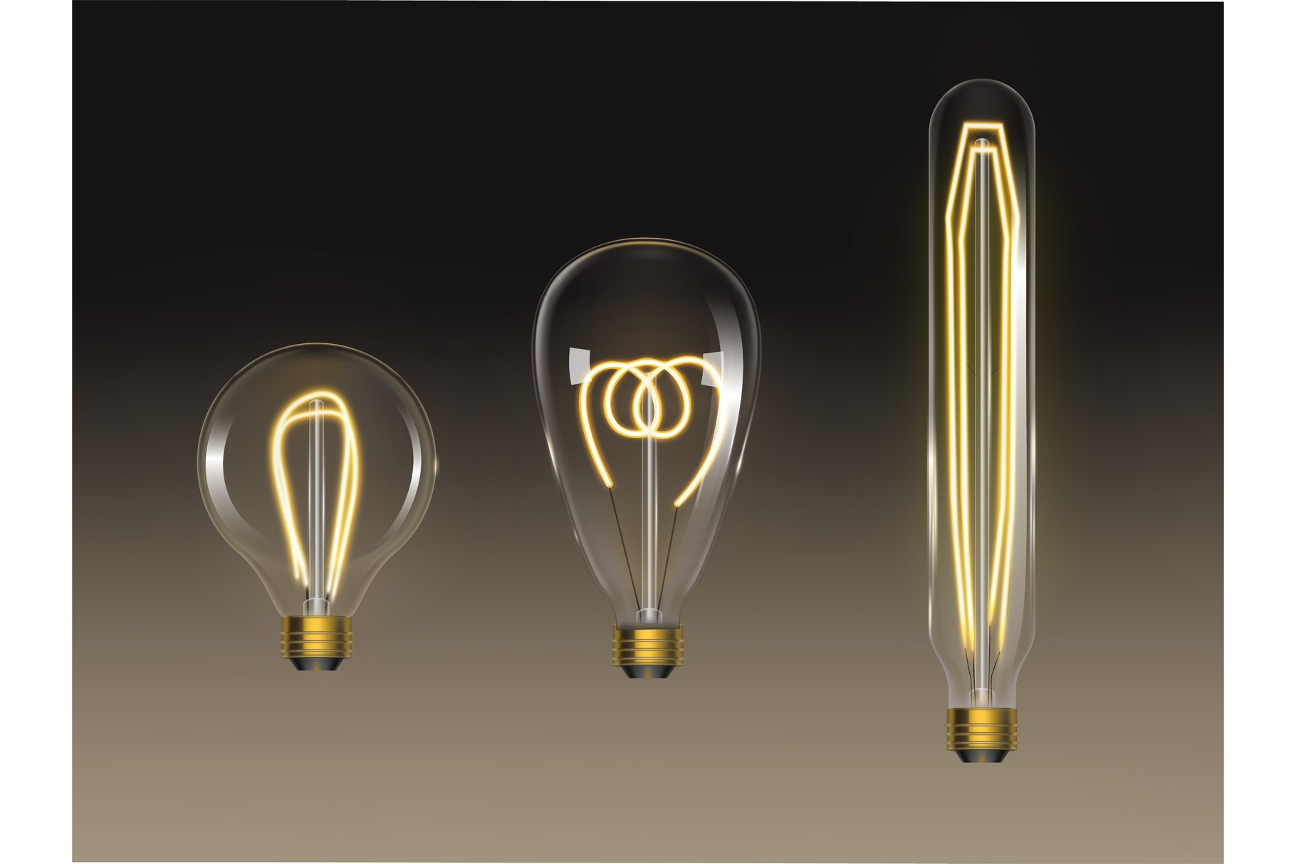 Filament bulbs set. Retro edison, an Object Graphic by BCP.group