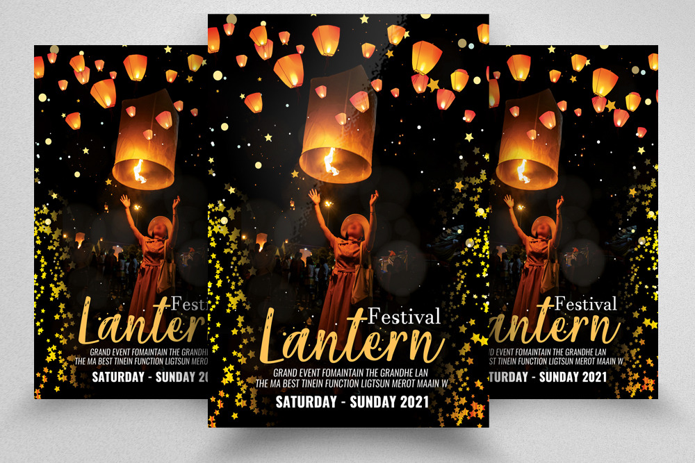 Happy Lantern Festival Flyer Psd, a Flyer Template by Design Up