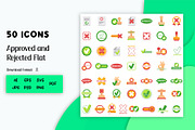Approved and Rejected Flat 50 Icons, an Icon by soglamun | Creative Market