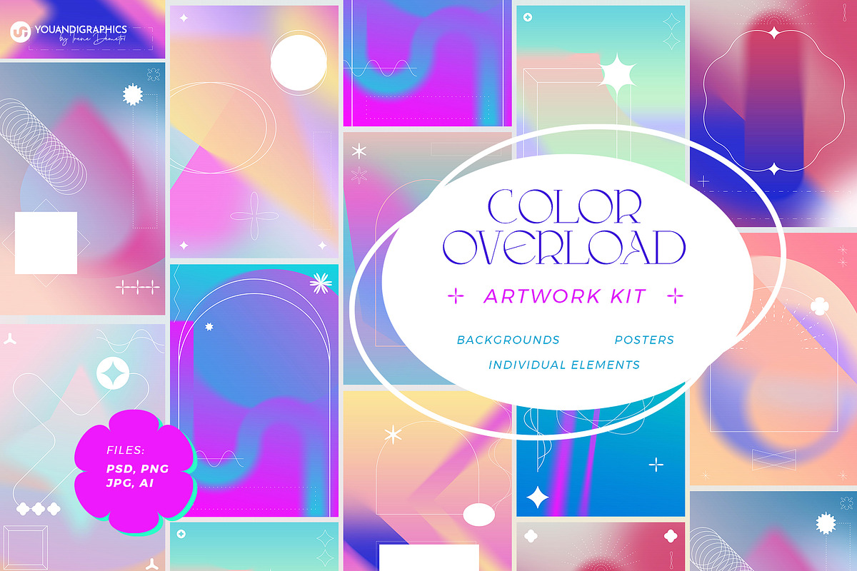 Color Overload Gradients Artwork Kit, a Background Graphic by ...