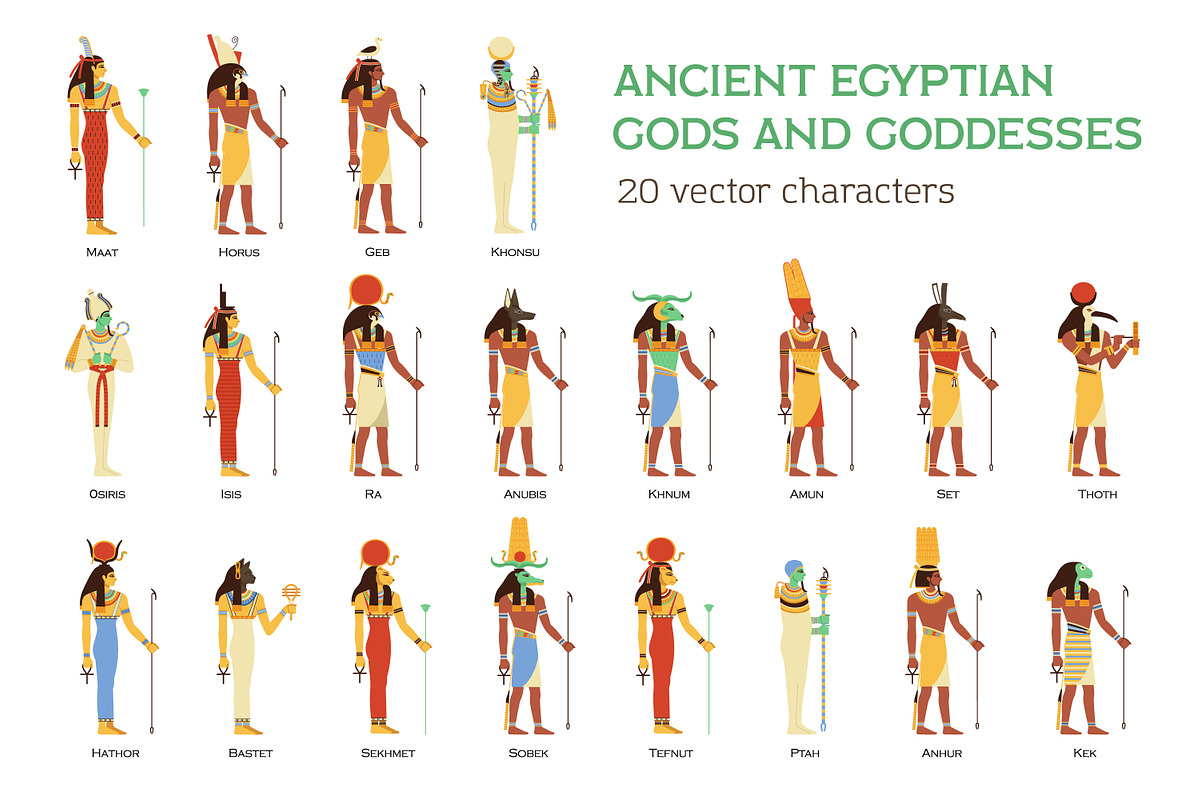Gods and goddesses of Ancient Egypt, an Illustration by Good Studio