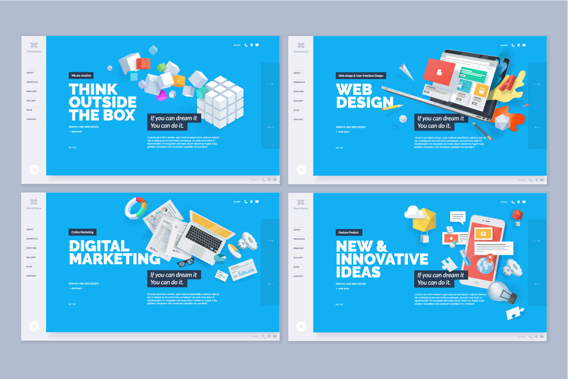 Set of website design templates, a Templates & Theme by PureSolution