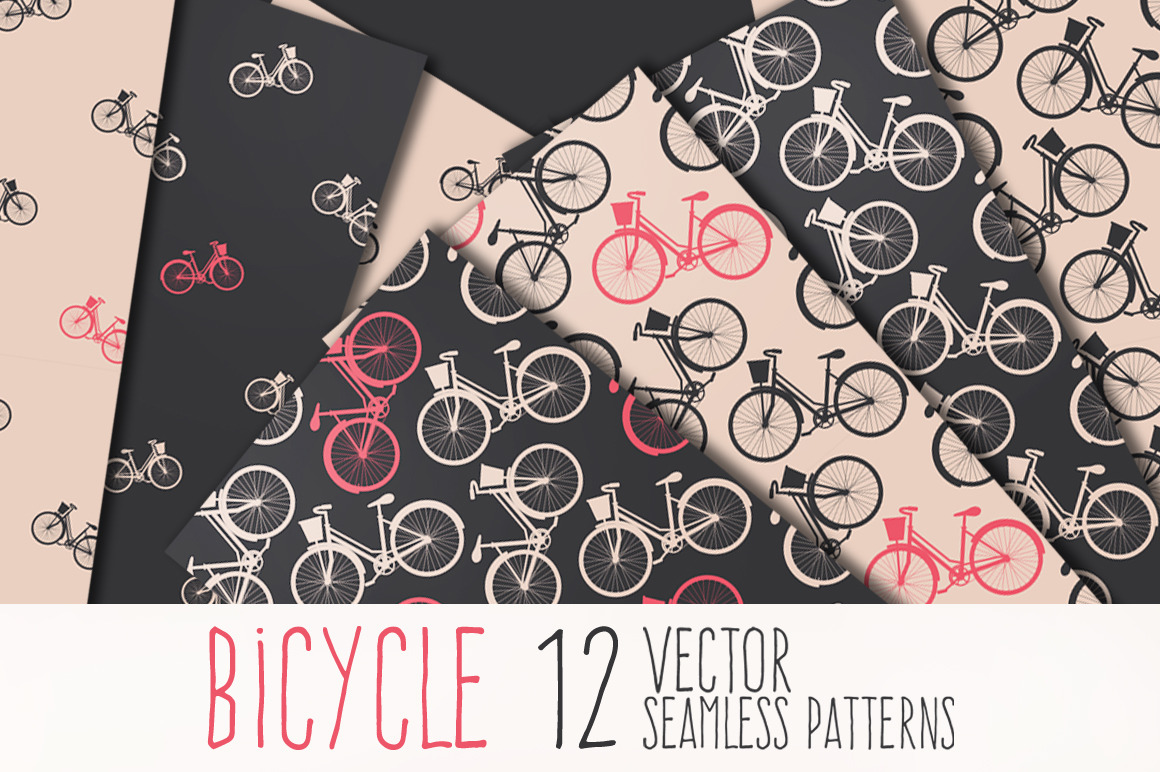 Bicycle Patterns, a Pattern Graphic by GreyLilac