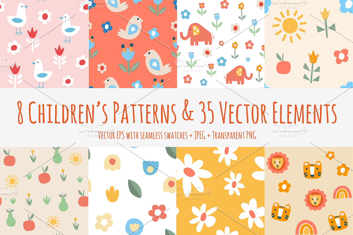 Children patterns, a Pattern Graphic by DikayaMiau