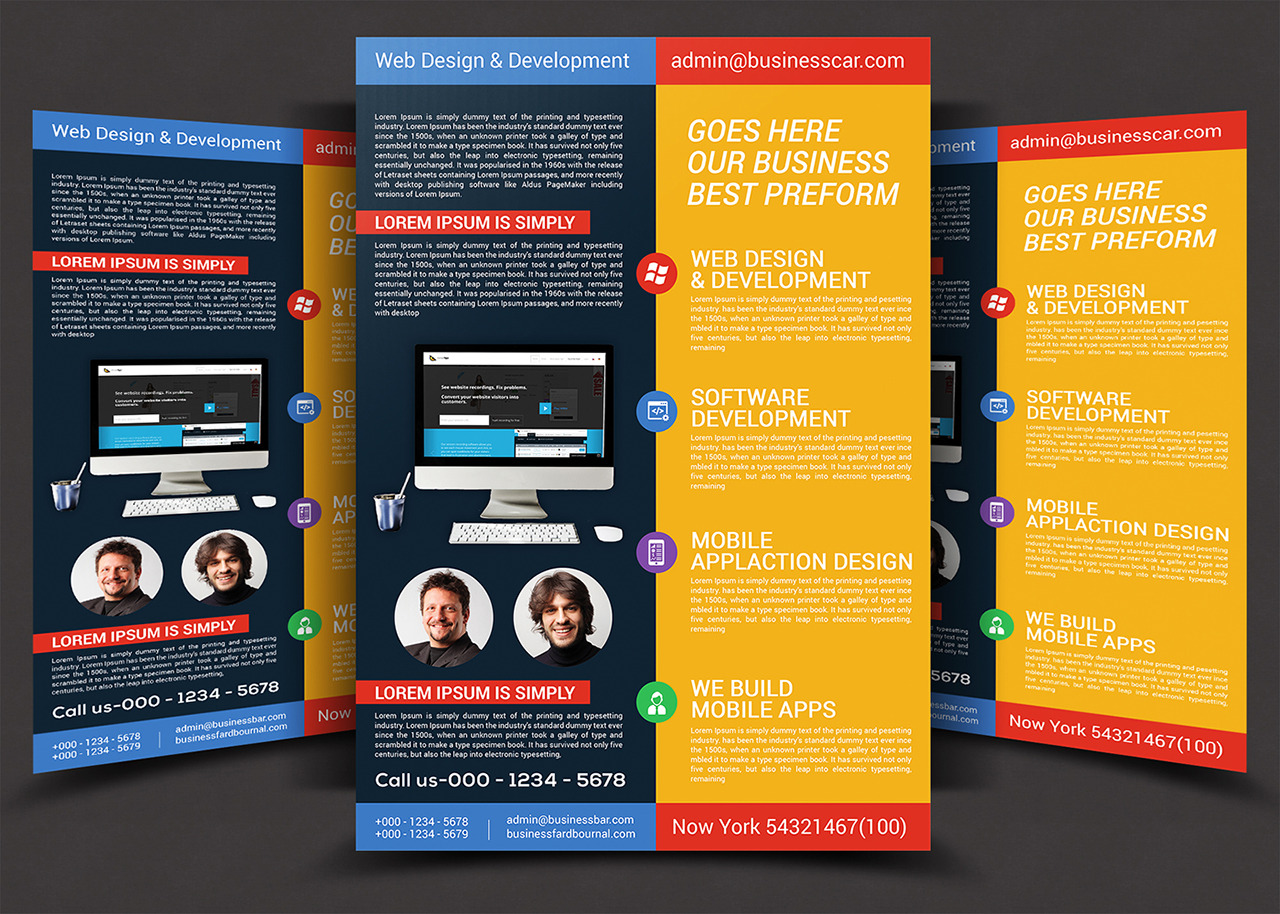 Website Design Agency Flyer, a Flyer Template by AfzaalGraphics