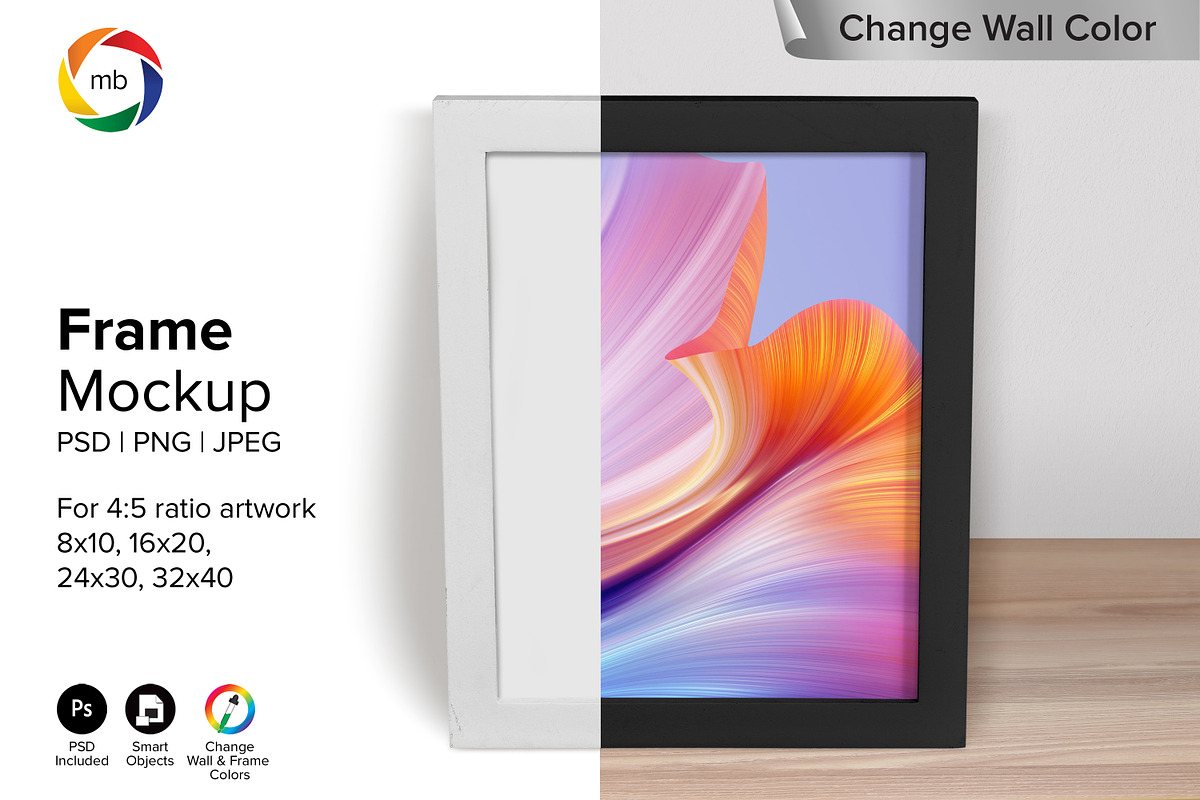 8x10 Frame Mockup - PSD, PNG & JPG, a Product Mockup by MelissaBMockups