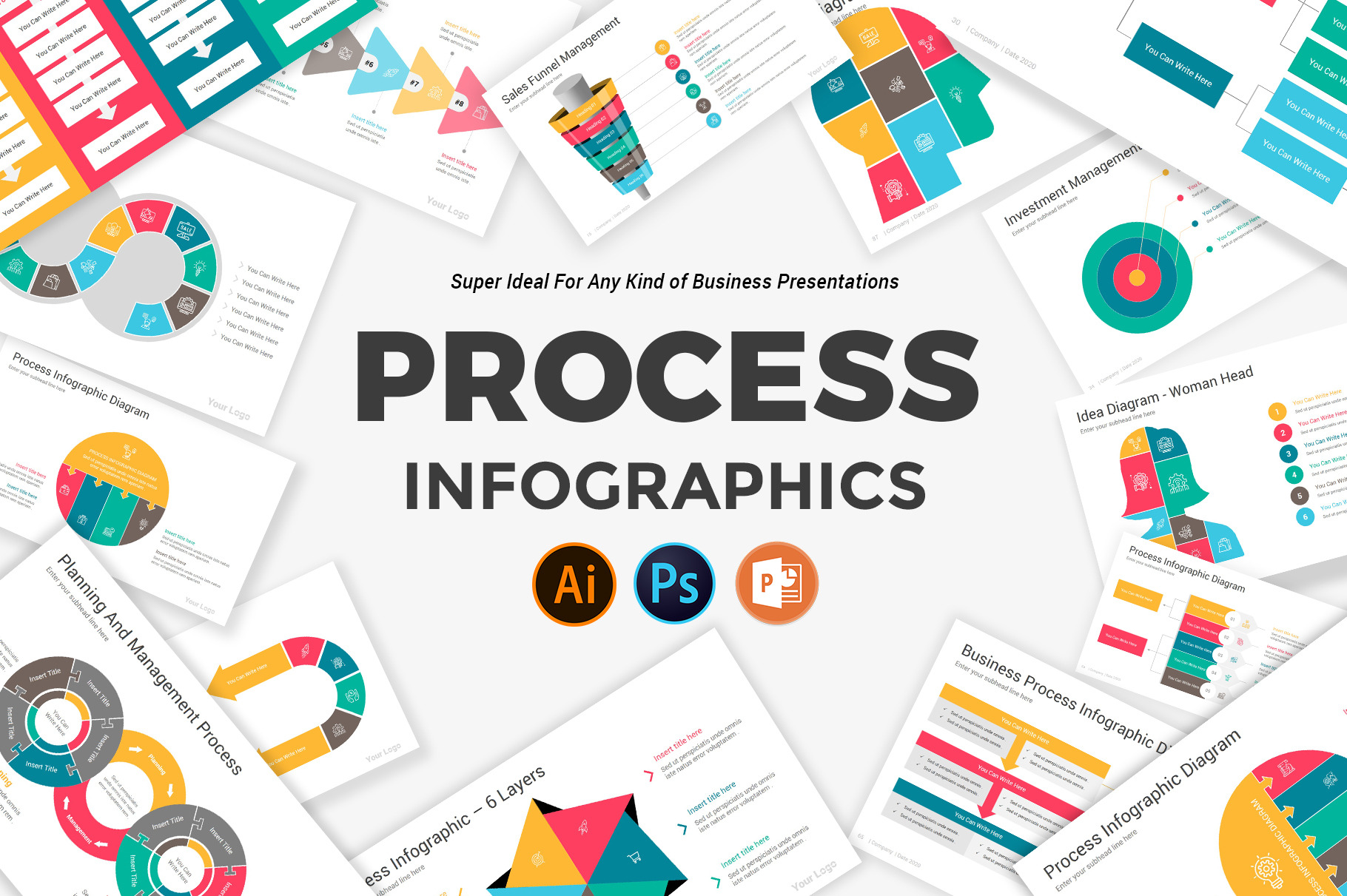 Process Infographics PowerPoint Pack, a Presentation Template by SlideOne