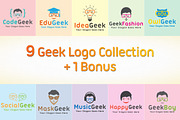 9 Geek Logo Collection + 1 Bonus, a Branding & Logo Template by Dotnpix