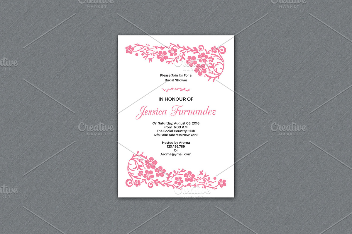 Bridal Shower Invitation Template, a Stationery Template by retrographix
