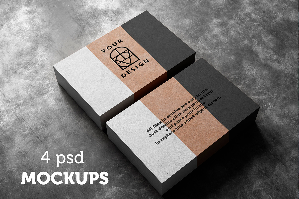 4 PSD. Business cards, a Print Template by KSUMI